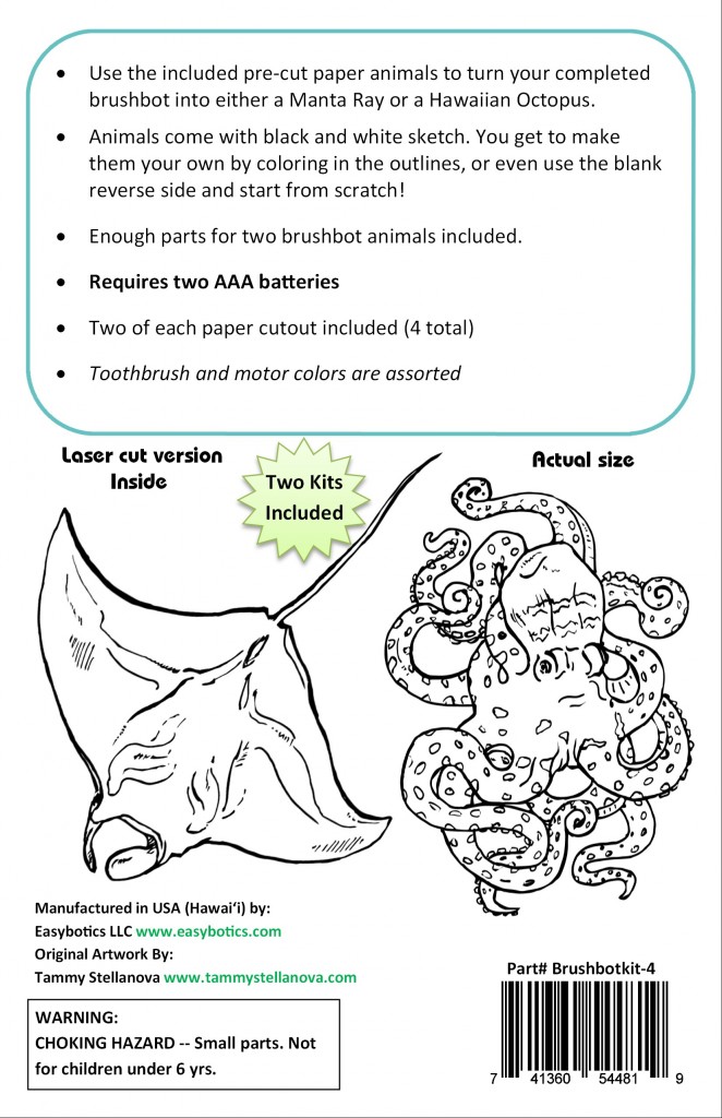 Brushbot Kit: Manta Ray and Hawaiian Octopus – Easybotics LLC
